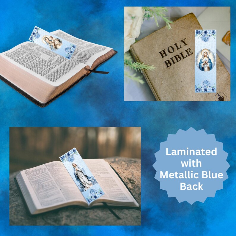 Blessed Virgin Mary Bookmark, Mother Mary, Catholic Gift Idea, Bible ...