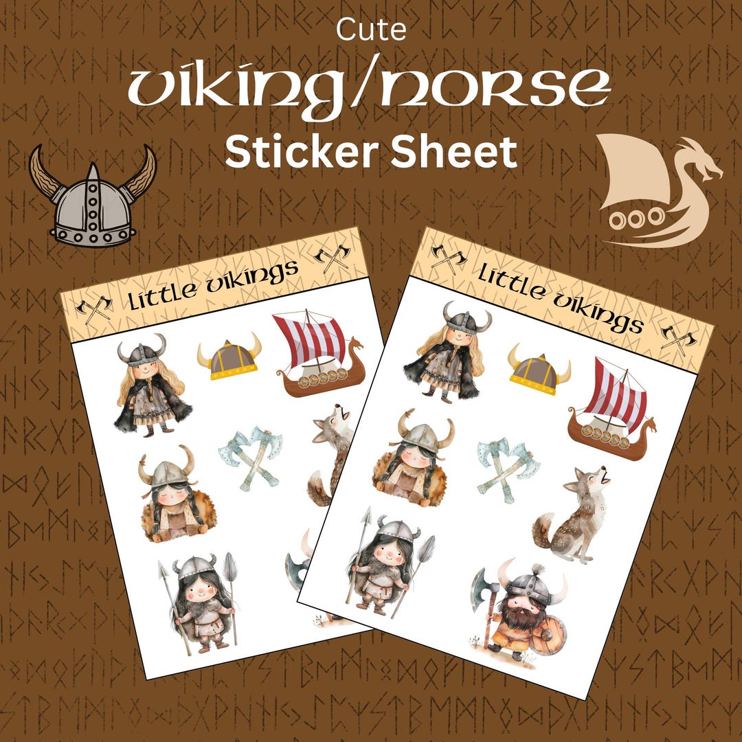 Viking Stickers, Cute Norse Decals, Viking Kids Stickers, Gift For - Etsy