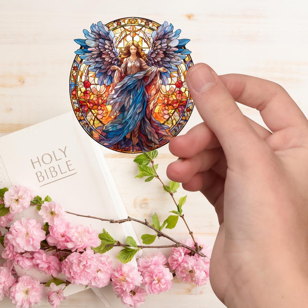 Angel Stickers- Set of 6, Stained Glass Holographic Decals, Christian ...