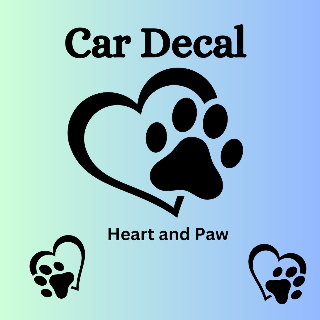 Car Truck Decal Sticker Animal Heart Cat Dog Paw - Etsy