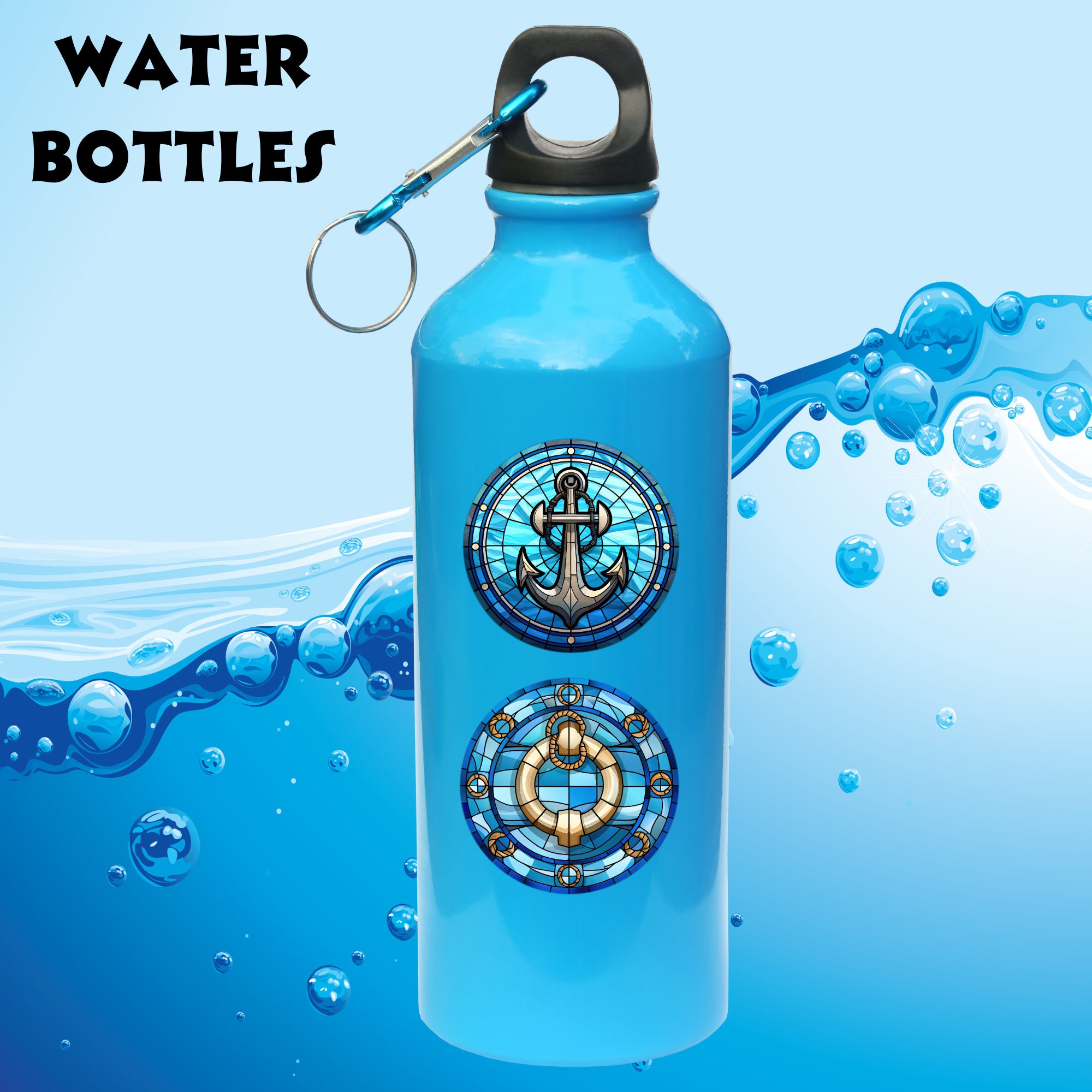 Nautical Stickers, Stained Glass Decals, Anchor Stickers, Holographic ...