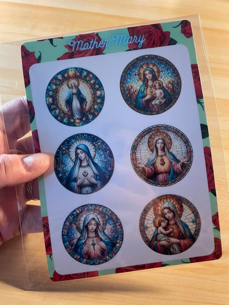 Virgin Mary Laminated Stickers, Religious Decals (4x6in) - Etsy