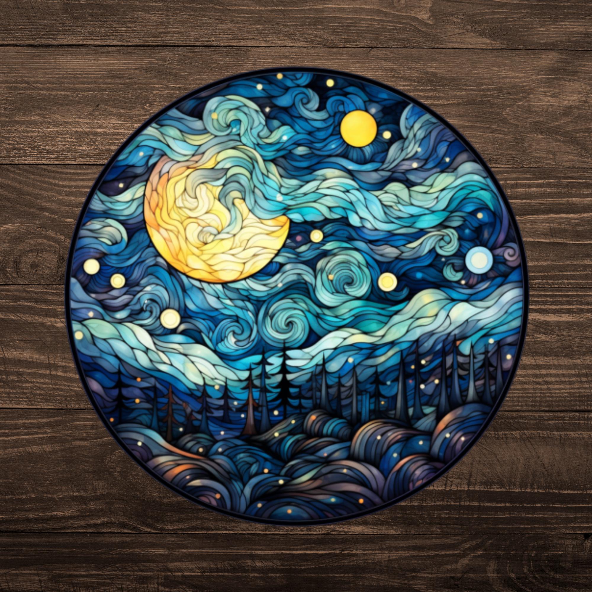 Van Gogh's Starry Night Stickers, Starry Night Sticker Set, Van Gogh ...