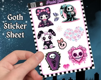 Goth Sticker Sheet, Laminated Vinyl Decals (4x6 Inch) - Etsy