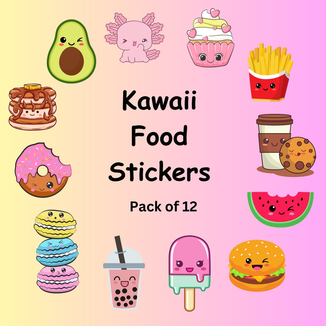 Cute Kawaii Food Sticker Pack - Etsy