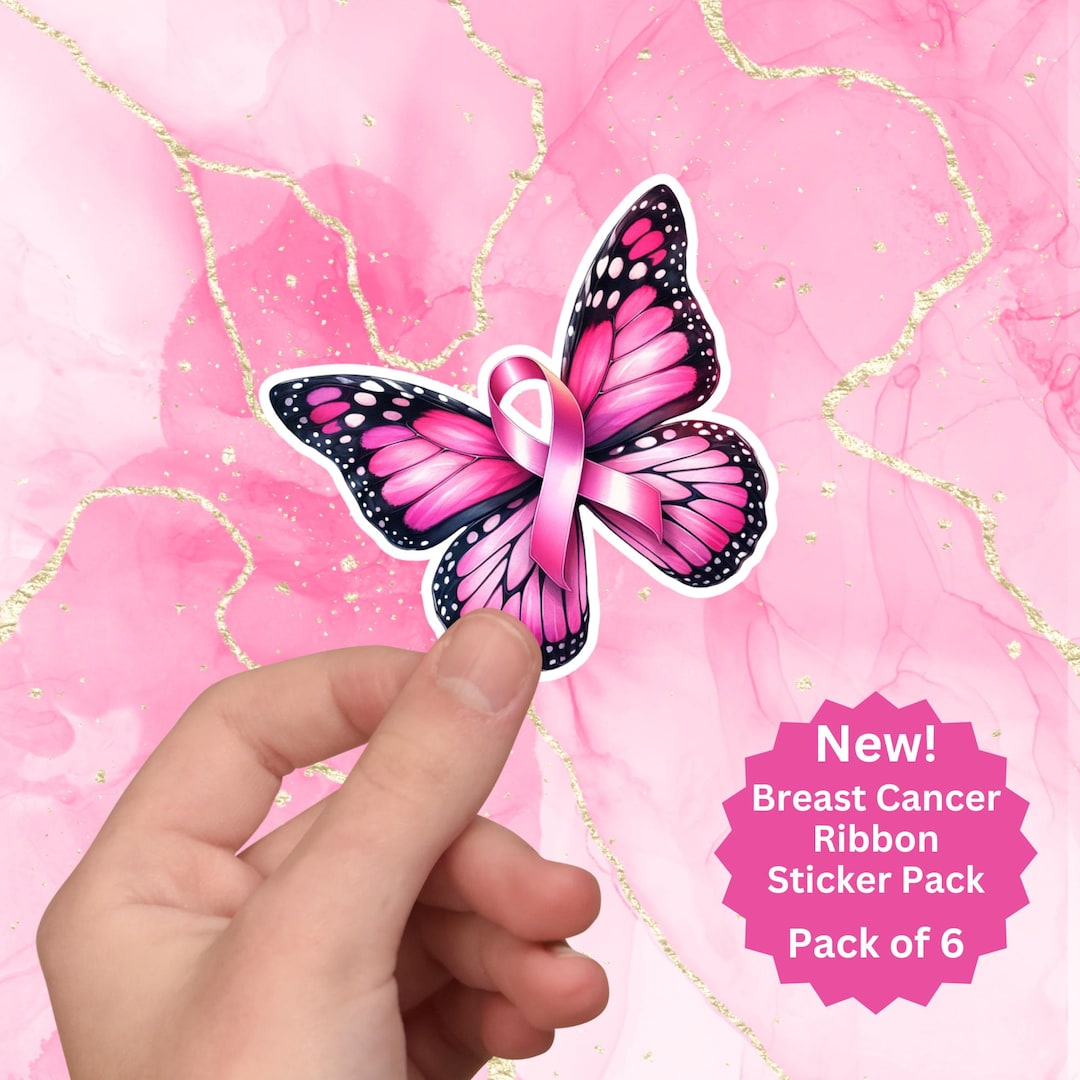 Breast Cancer Ribbon Stickers, Awareness Decals, Pink, Gift Idea For - Etsy