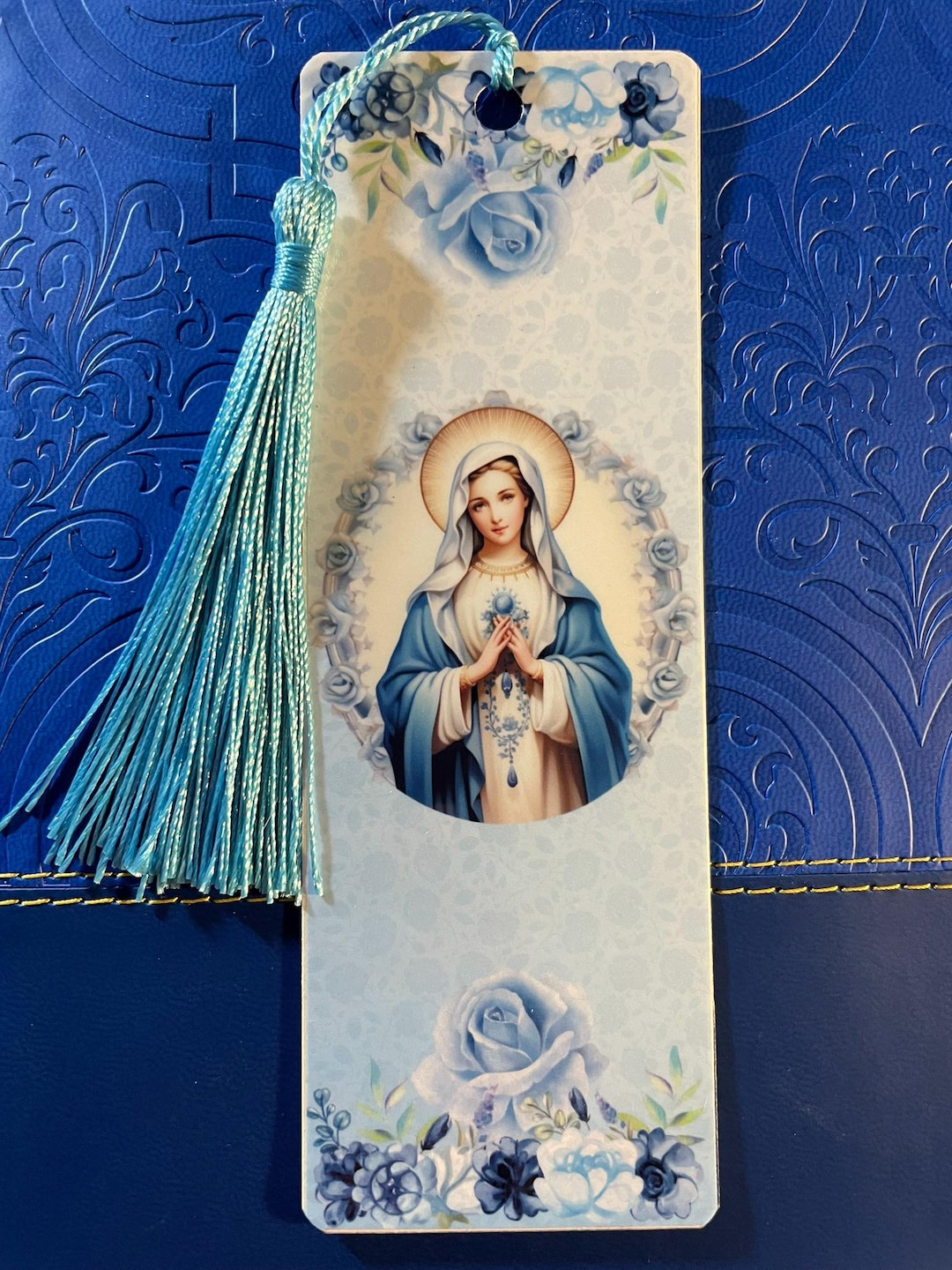 Blessed Virgin Mary Bookmark, Mother Mary, Catholic Gift Idea, Bible ...