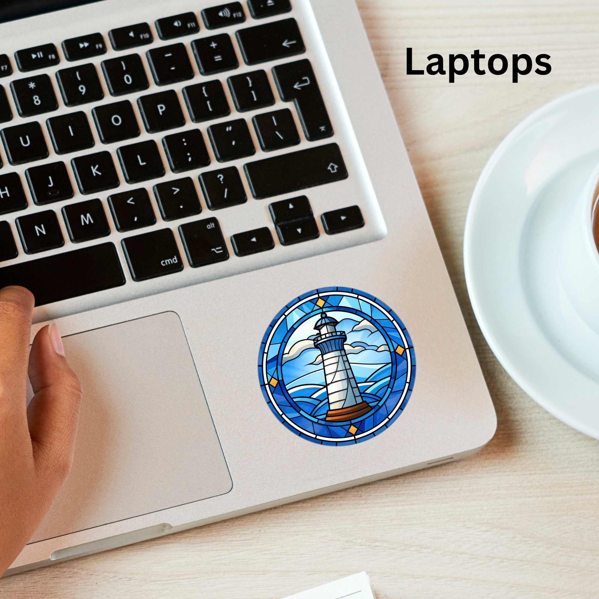 Holographic Stained Glass Nautical Sea Sticker Pack Anchor Lighthouse ...