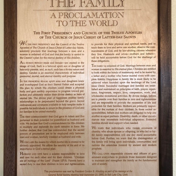 Family Proclamation Framed - Etsy