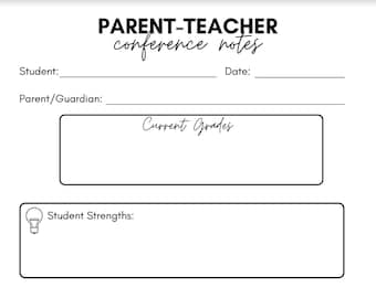 Parent Teacher Conference Reminder Notes, Parent Teacher Conference ...