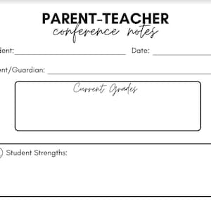 Parent-teacher Conference Notes - Etsy