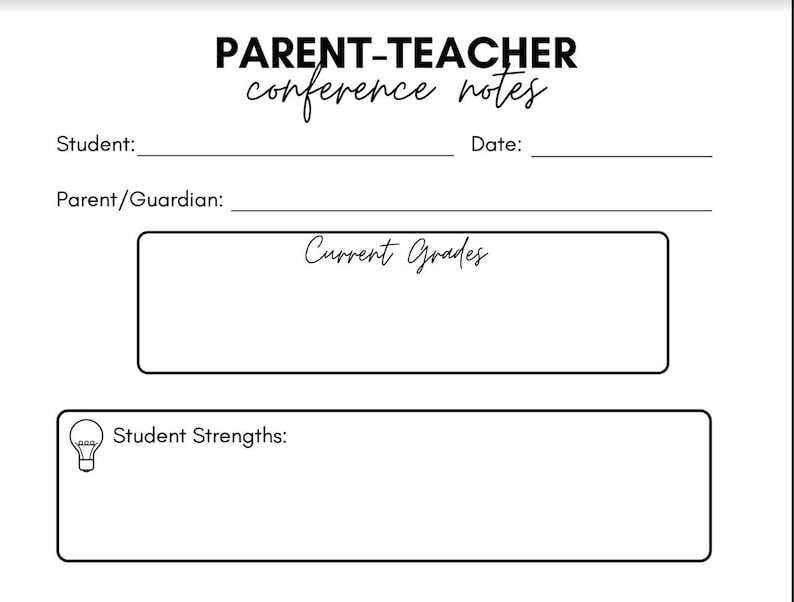 Parent-teacher Conference Notes - Etsy