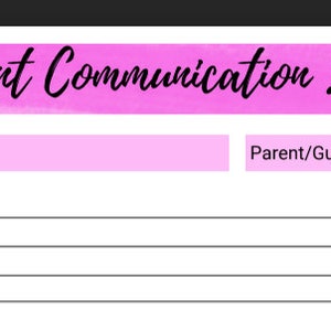 Parent Communication Log - Etsy