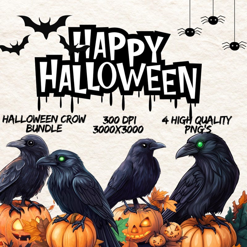 Cute Crow Clipart - Etsy