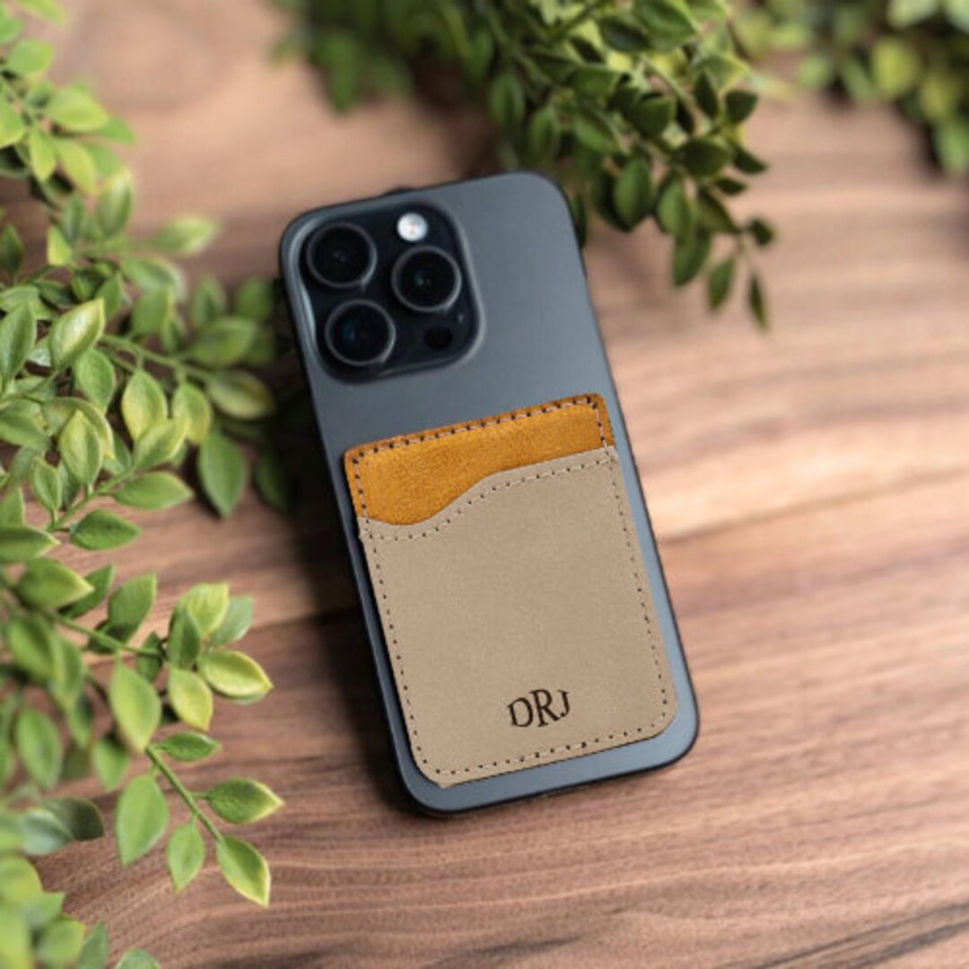 Custom Laser Engraved Leather Phone Wallet, Personalized Card Holder ...
