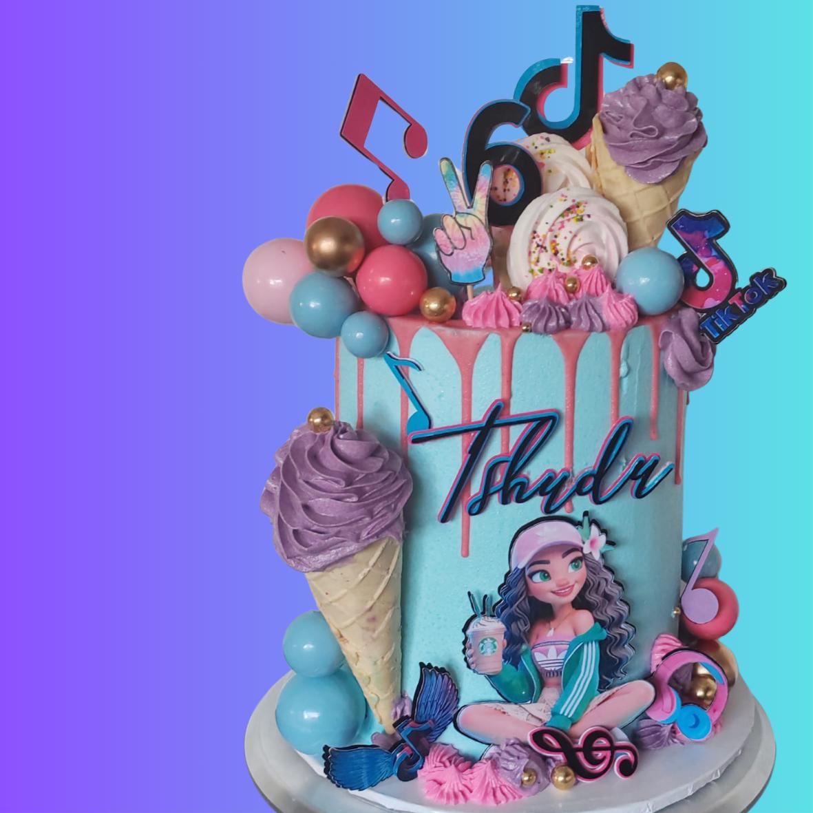 Tiktok Cake Topper PDF for 6th Birthday Digital Download Trendy Party ...