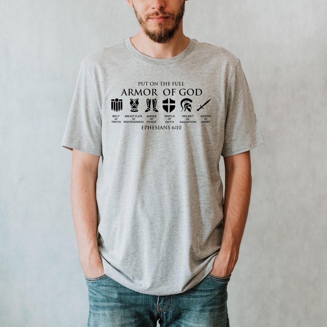 Armor of God Bible Verse Shirt, Scripture Shirt, Christian Man Gift ...