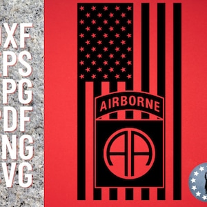 US Army 82nd Airborne Division United States Flag Vertical Digital File ...