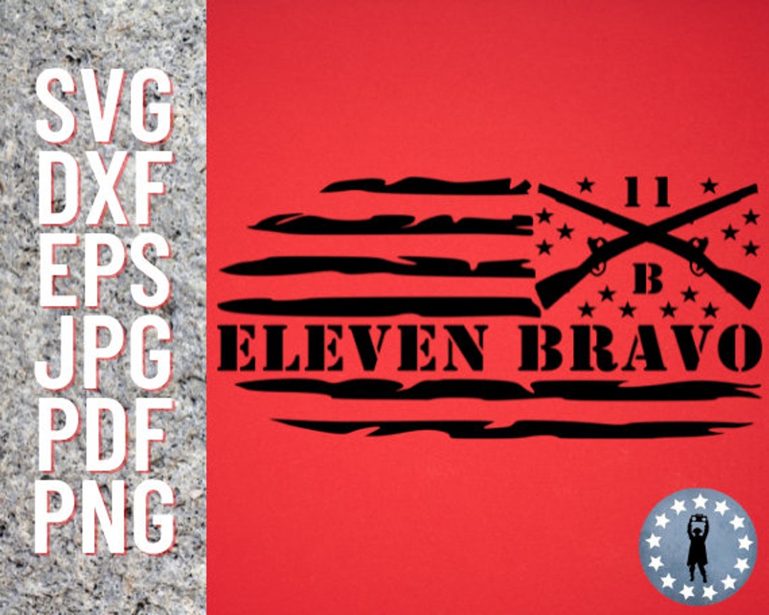 Eleven Bravo United States Flag Army Infantry Digital File SVG Dxf Eps ...
