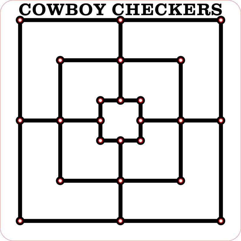 Cowboy Checkers, 9 Nine Man's Morris, Digital File SVG - Etsy
