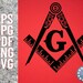 Masonic Square and Compass Freemason Digital File SVG Eps Jpg Pdf Png ...