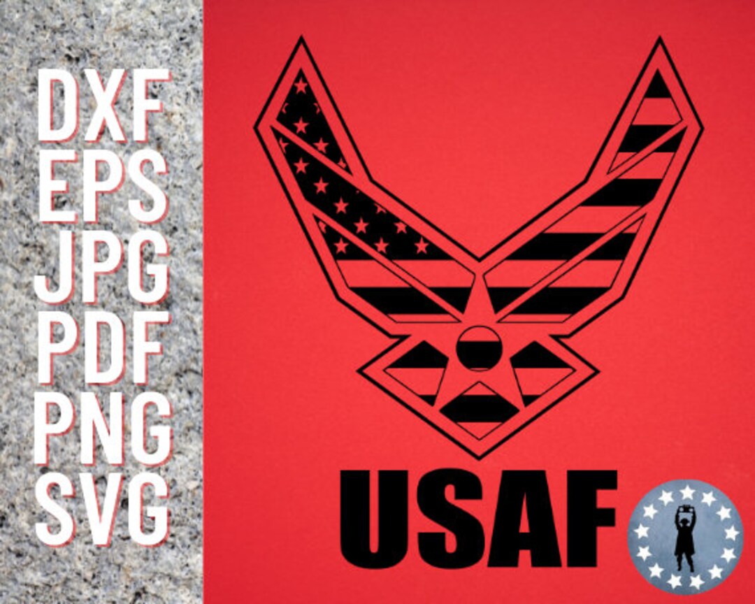 US Air Force United States Flag USAF Wings Digital File SVG Dxf Eps Jpg ...