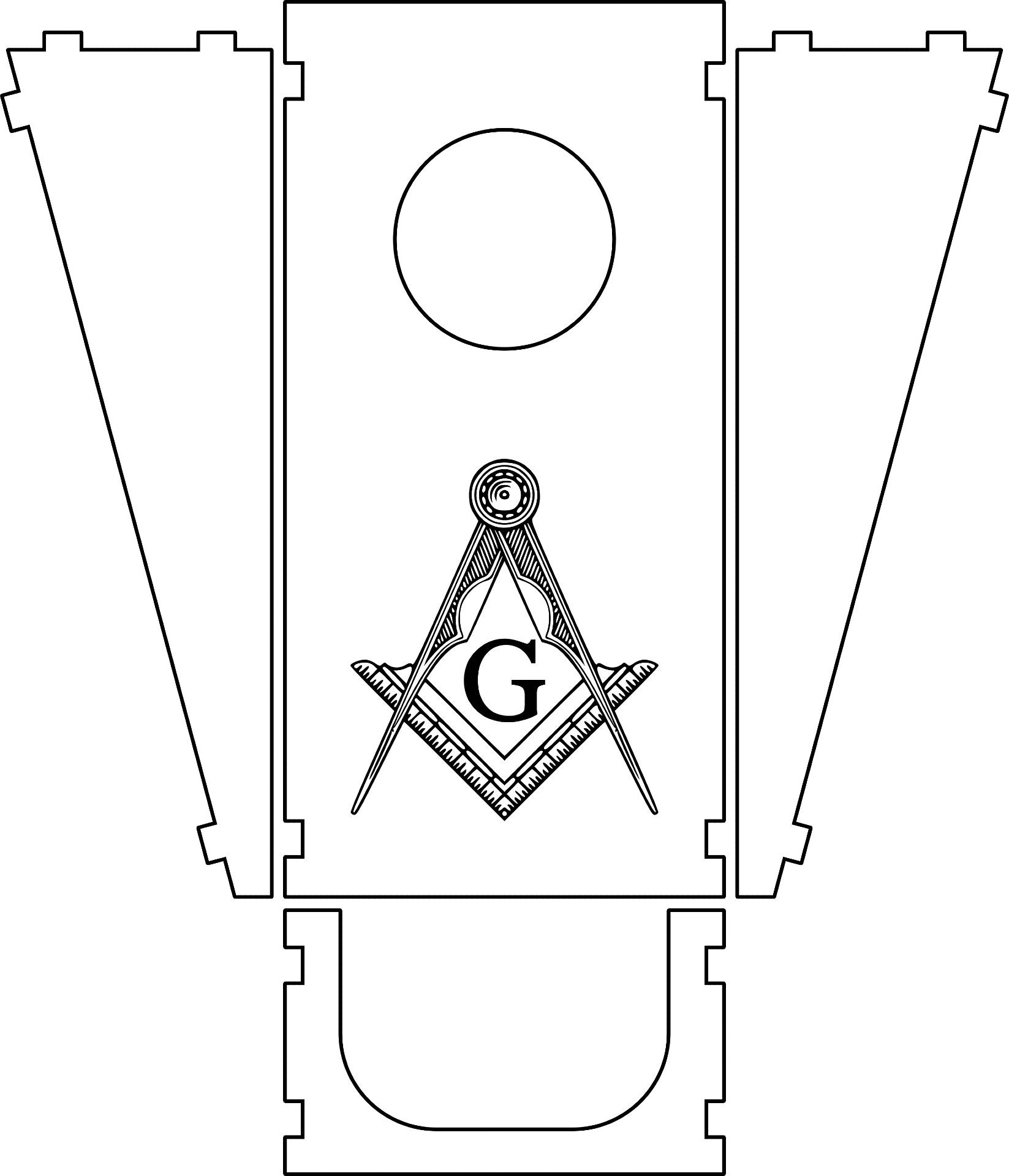 Coin Hole Masonic Square and Compass Quarter Toss Game Digital File SVG ...