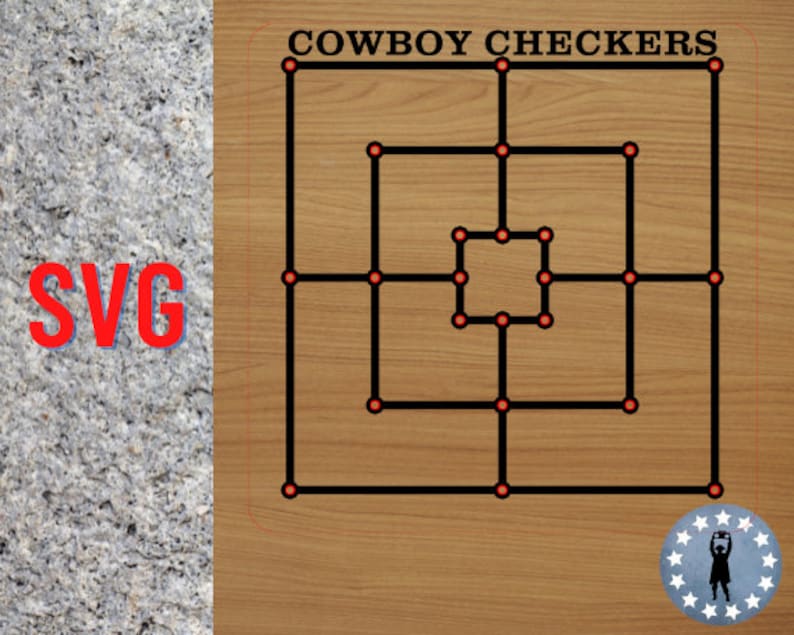 Cowboy Checkers, 9 Nine Man's Morris, Digital File SVG - Etsy