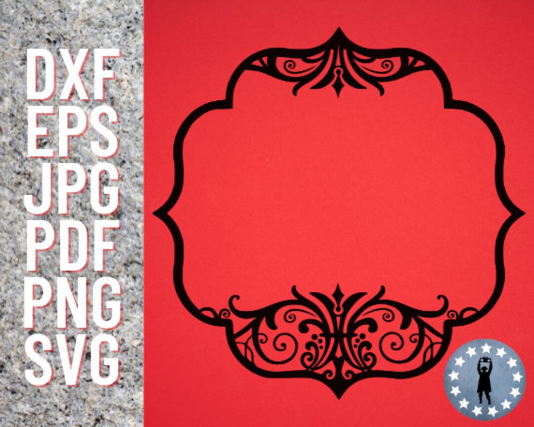 Scroll Frame Border Elegant Designer Digital File SVG Dxf Eps Jpg Pdf Png - Etsy