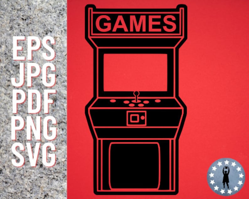 Arcade Machine Video Game Upright Digital File SVG Eps Jpg Pdf Png - Etsy