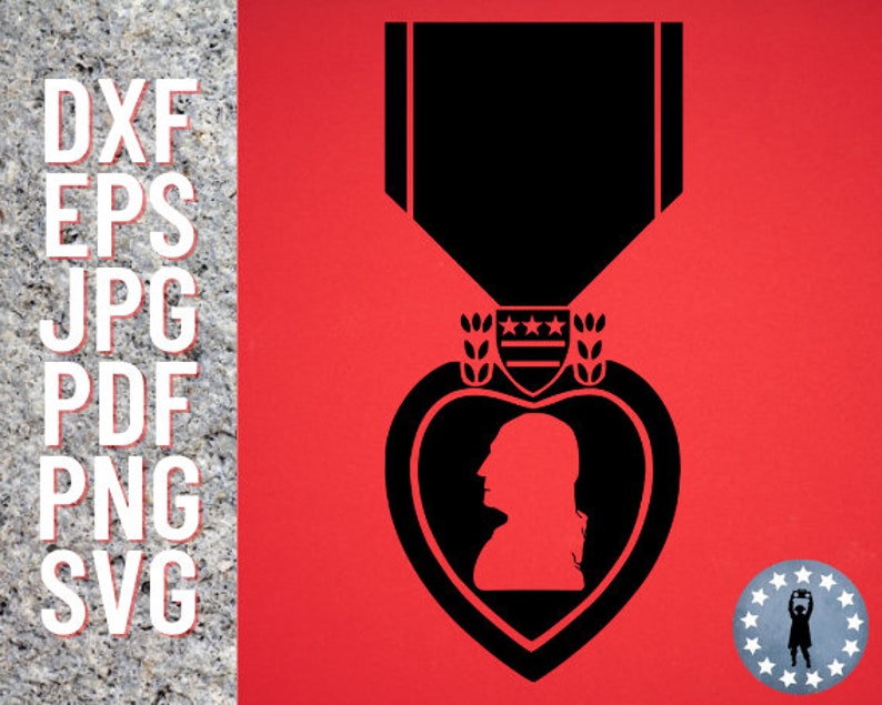 US Military Purple Heart Medal Digital File SVG Dxf Eps Jpg Pdf Png - Etsy