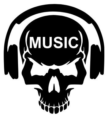 Music Headphone Skull Digital File SVG Dxf Eps Jpg Pdf Png - Etsy