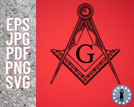Masonic Square and Compass Freemason Digital File SVG Eps Jpg Pdf Png ...