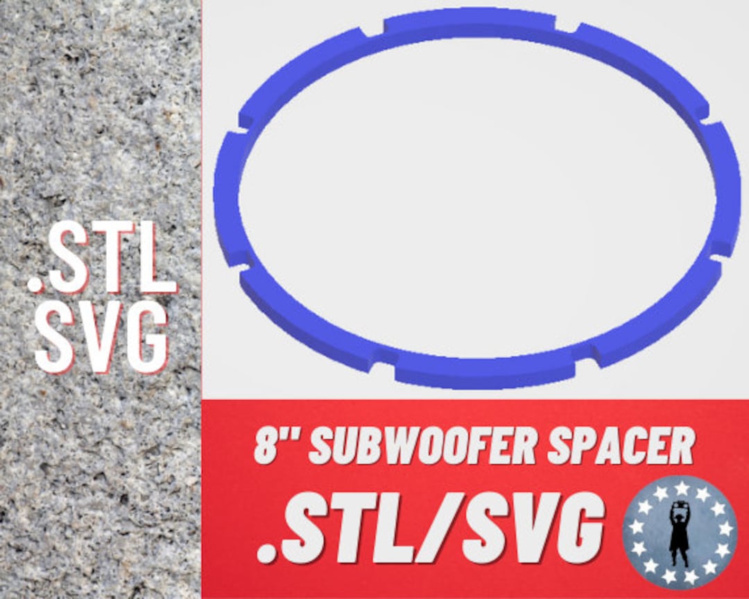 8" Inch Subwoofer Speaker Spacer Ring for 3D Printing or Laser Cutting ...