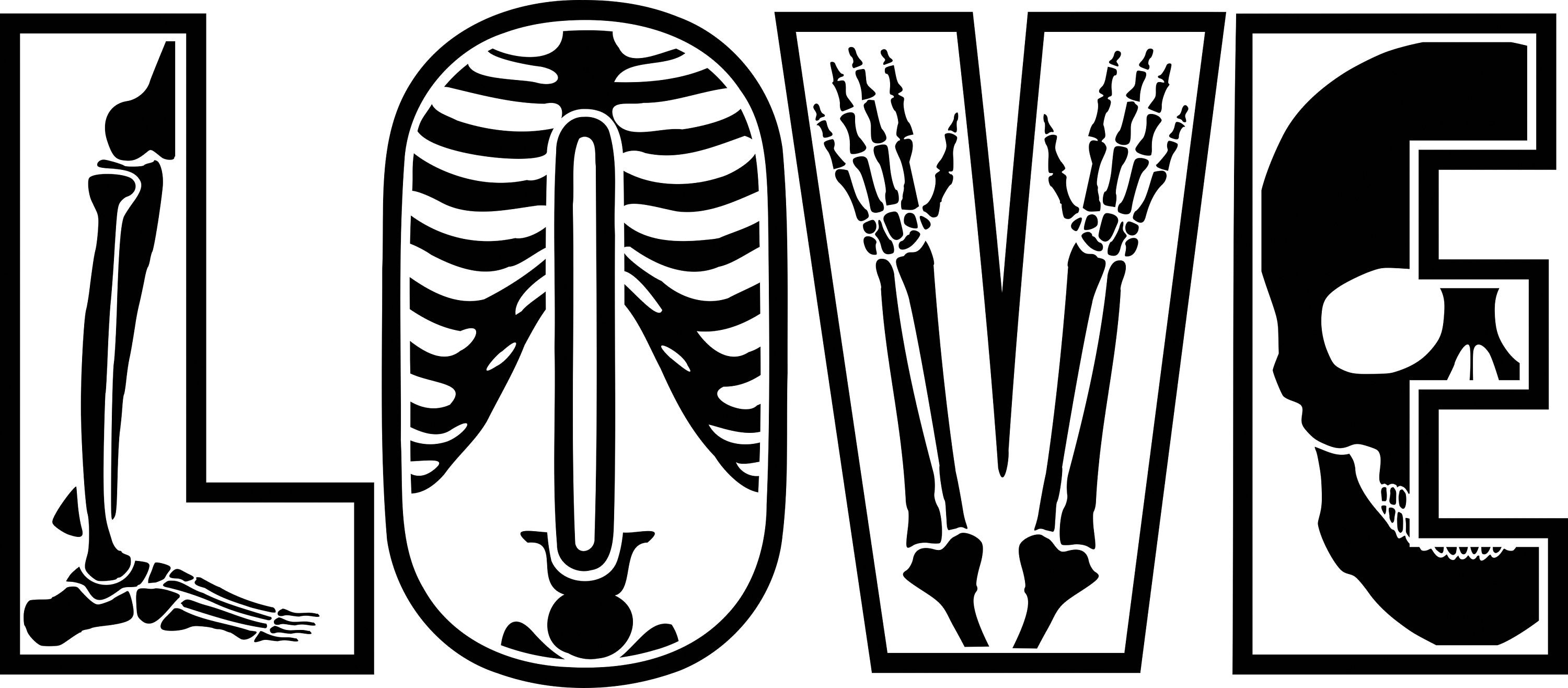 Love Bones Skeleton X-ray Technician Digital File SVG Dxf Eps Jpg Pdf ...