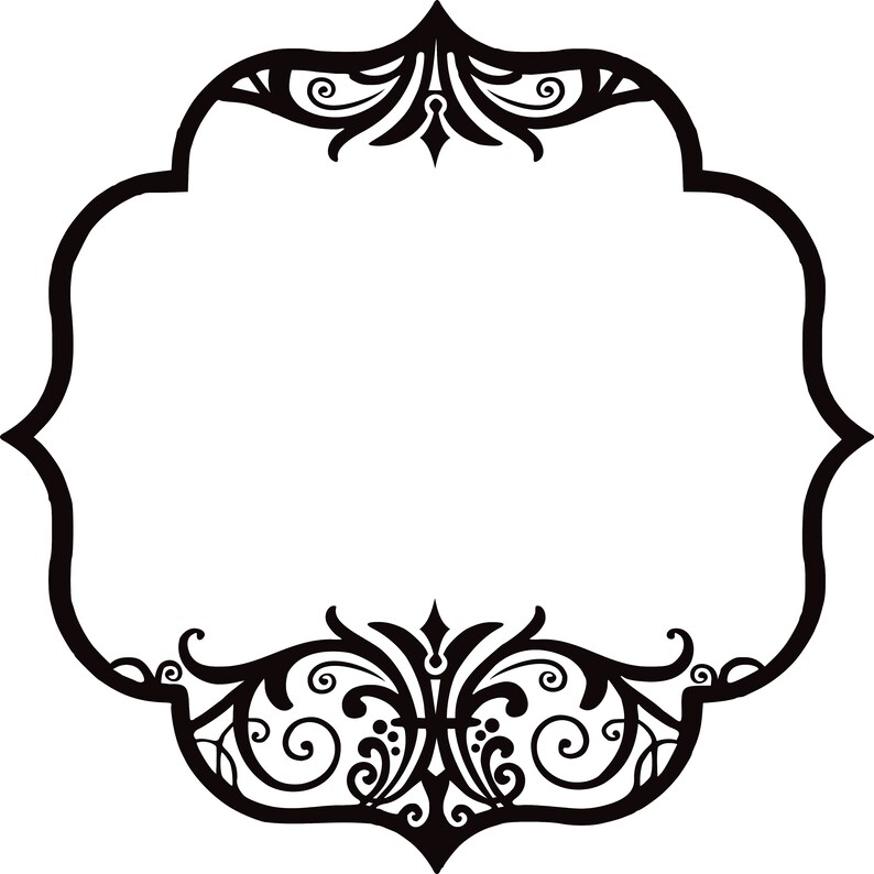 Scroll Frame Border Elegant Designer Digital File SVG Dxf Eps Jpg Pdf ...