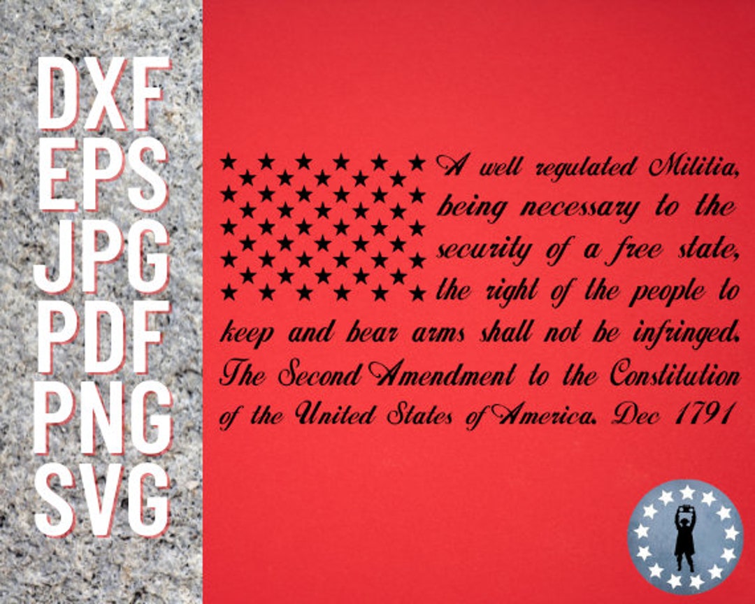 2nd Amendment USA Word Flag Digital File SVG Dxf Eps Jpg Pdf Png - Etsy