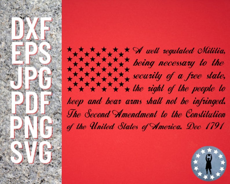 2nd Amendment USA Word Flag Digital File SVG Dxf Eps Jpg Pdf Png - Etsy