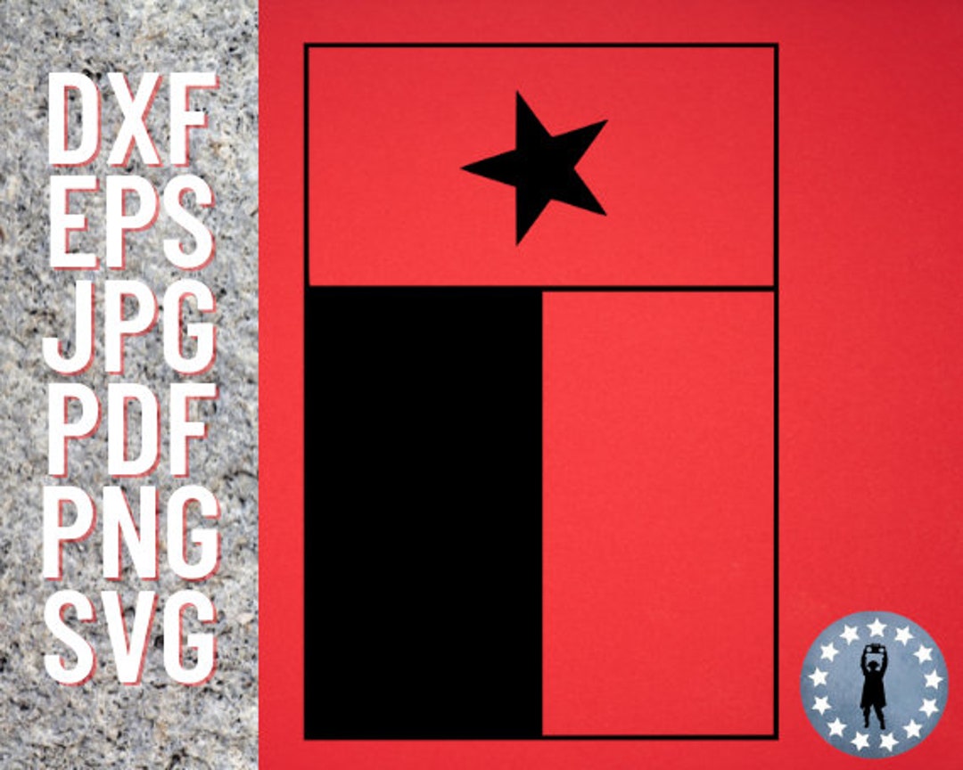 Texas Flag Lone Star State Negative for Engraving Digital File SVG Dxf ...