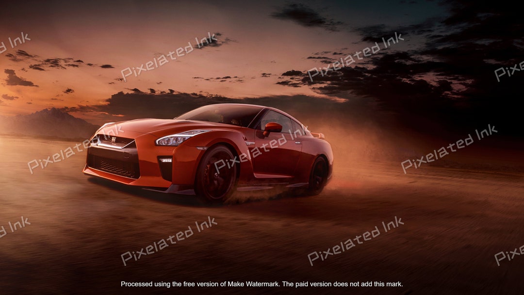 JDM Japanese GTR R35 in the Sunset Orange digital Print 4K - Etsy