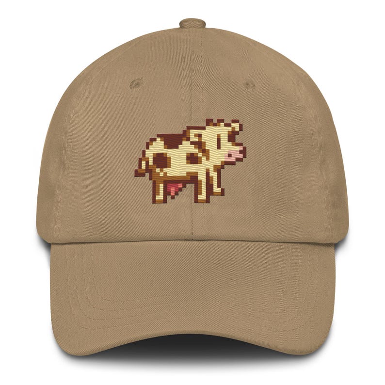 Pixel Cow Cap | Pixel Art Baseball Cap | Pixel Animal Dad Cap | Gaming ...