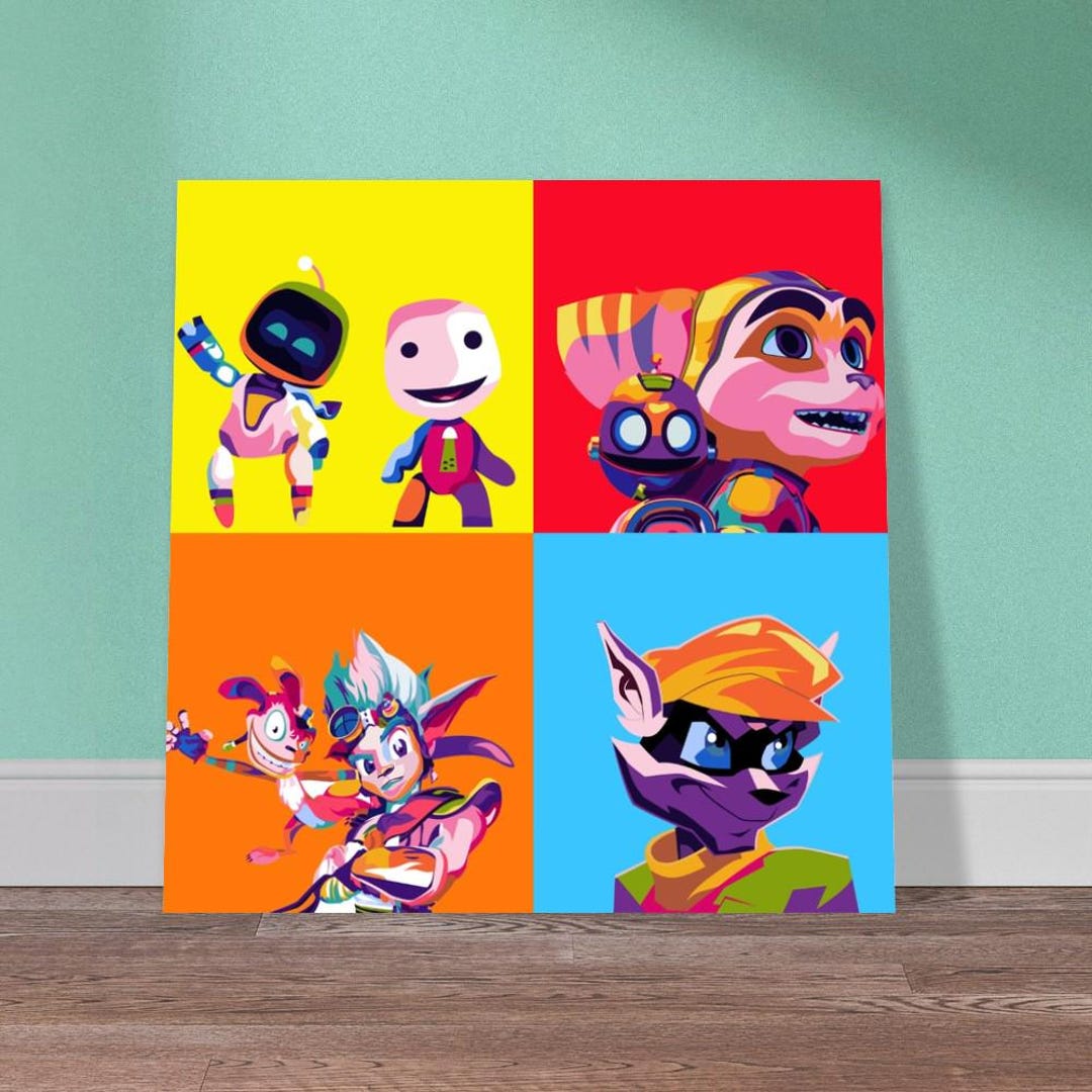 Playstation Pop Art Poster | Ratchet and Clank, Jak & Daxter, Astro Bot ...