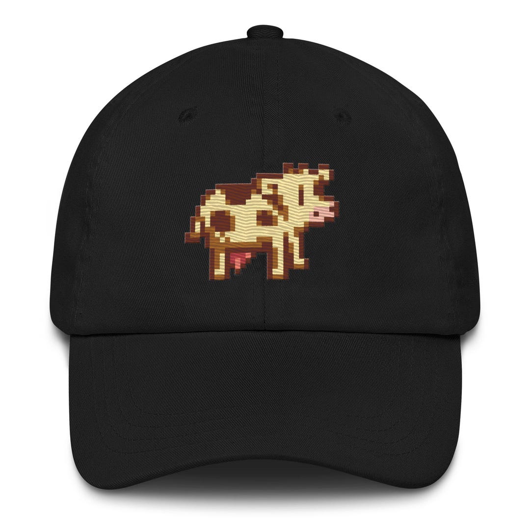 Pixel Cow Cap | Pixel Art Baseball Cap | Pixel Animal Dad Cap | Gaming ...