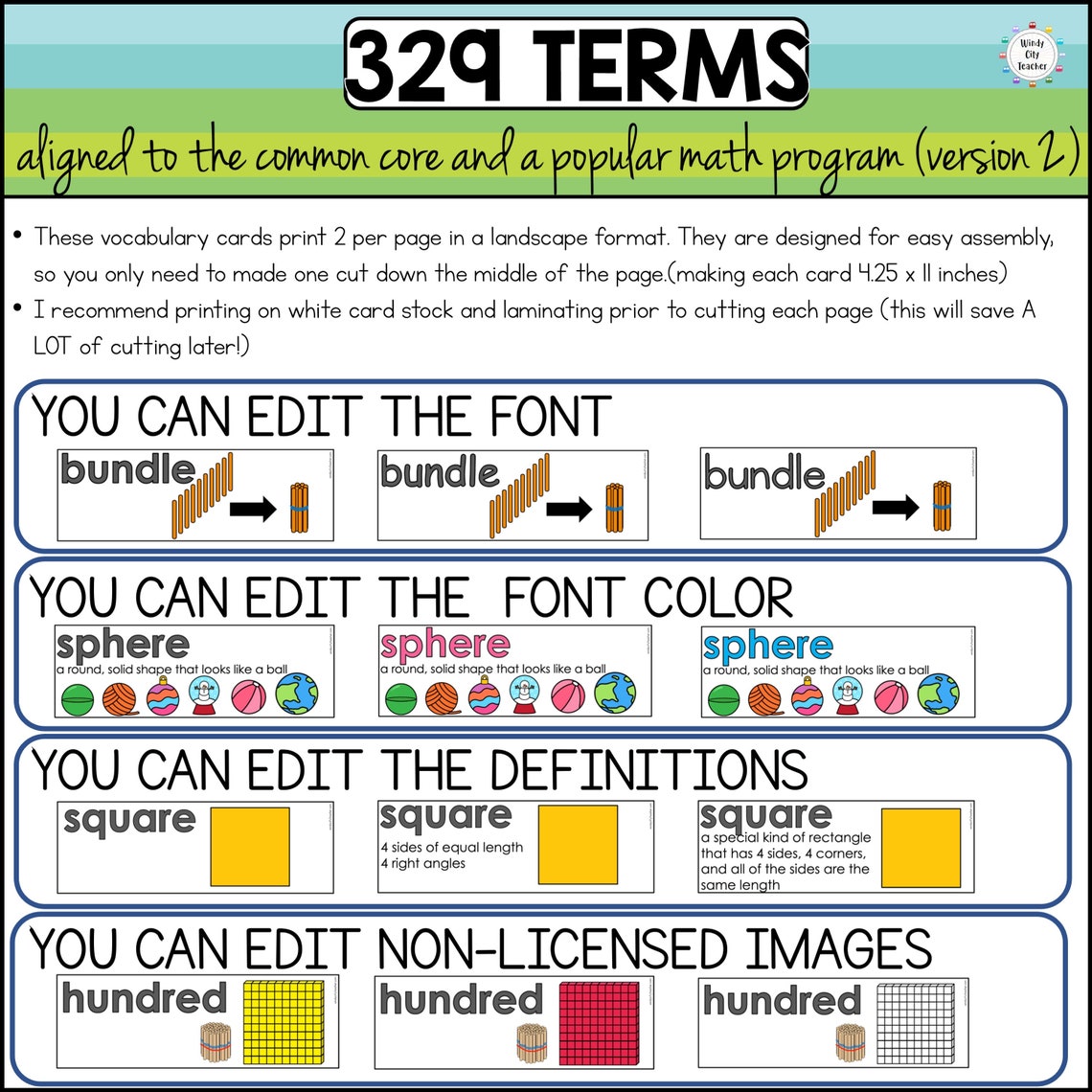 Math Word Wall 3rd Grade - Editable - Etsy