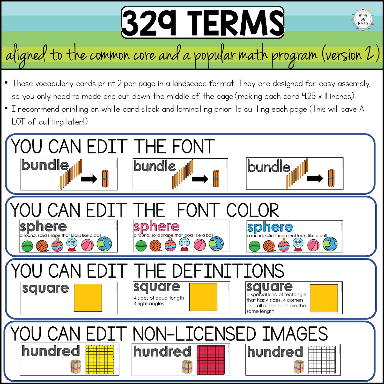 Math Word Wall 3rd Grade - Editable - Etsy