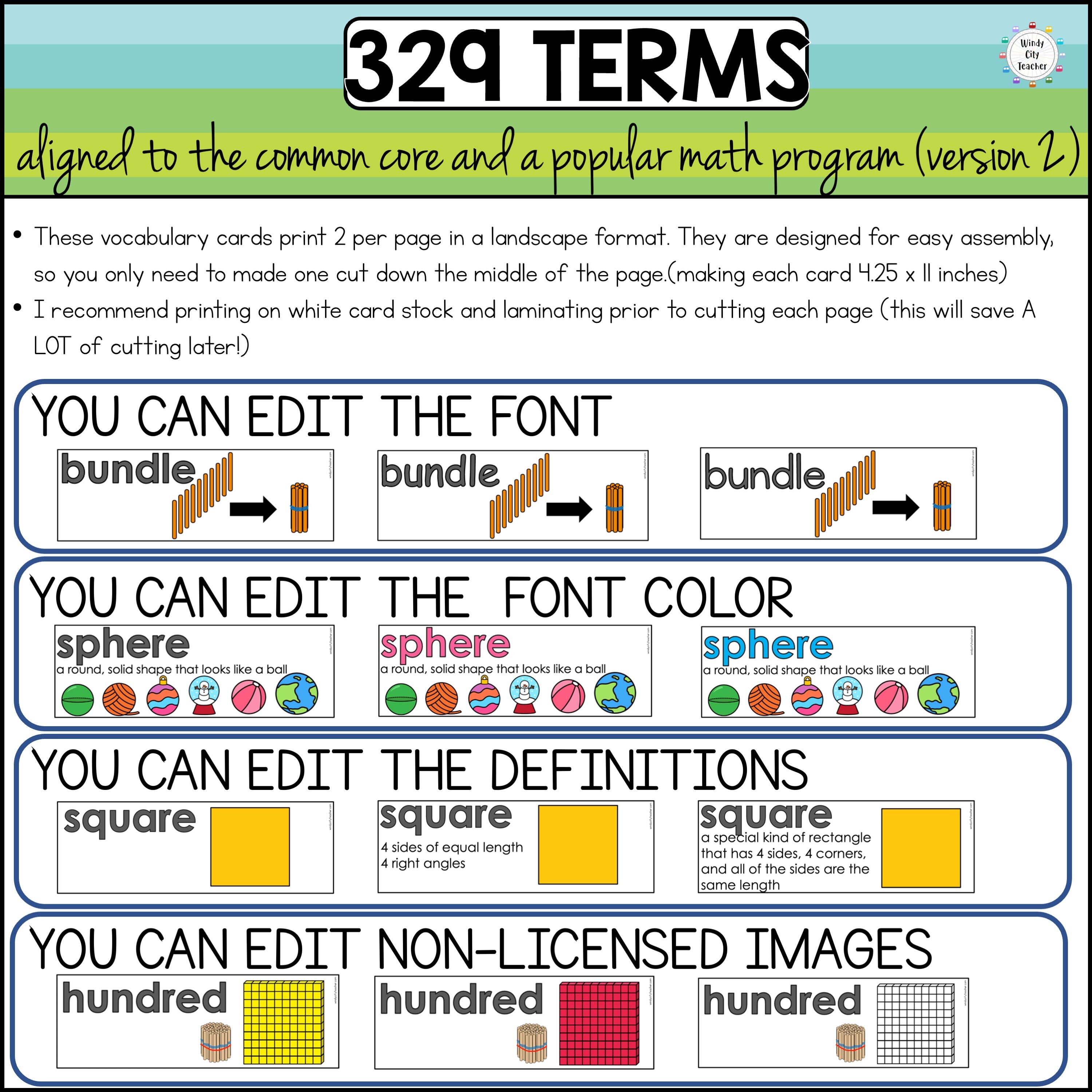 Math Word Wall 3rd Grade - Editable - Etsy