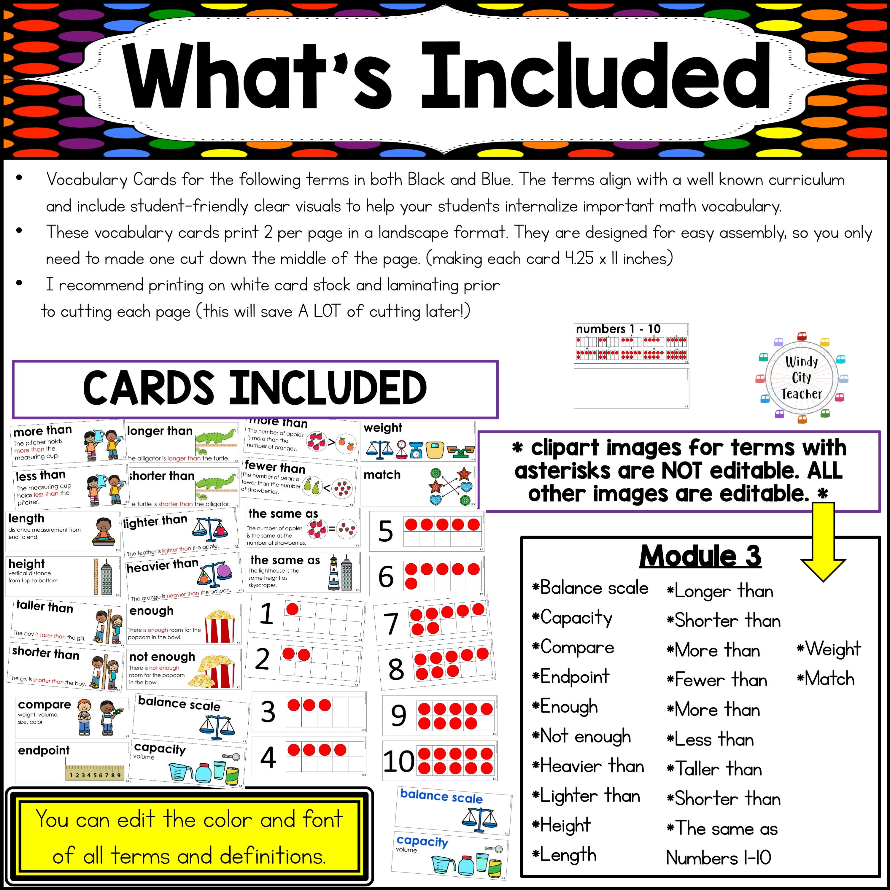 Engage NY Kindergarten Math Vocabulary Word Wall BUNDLE - Etsy