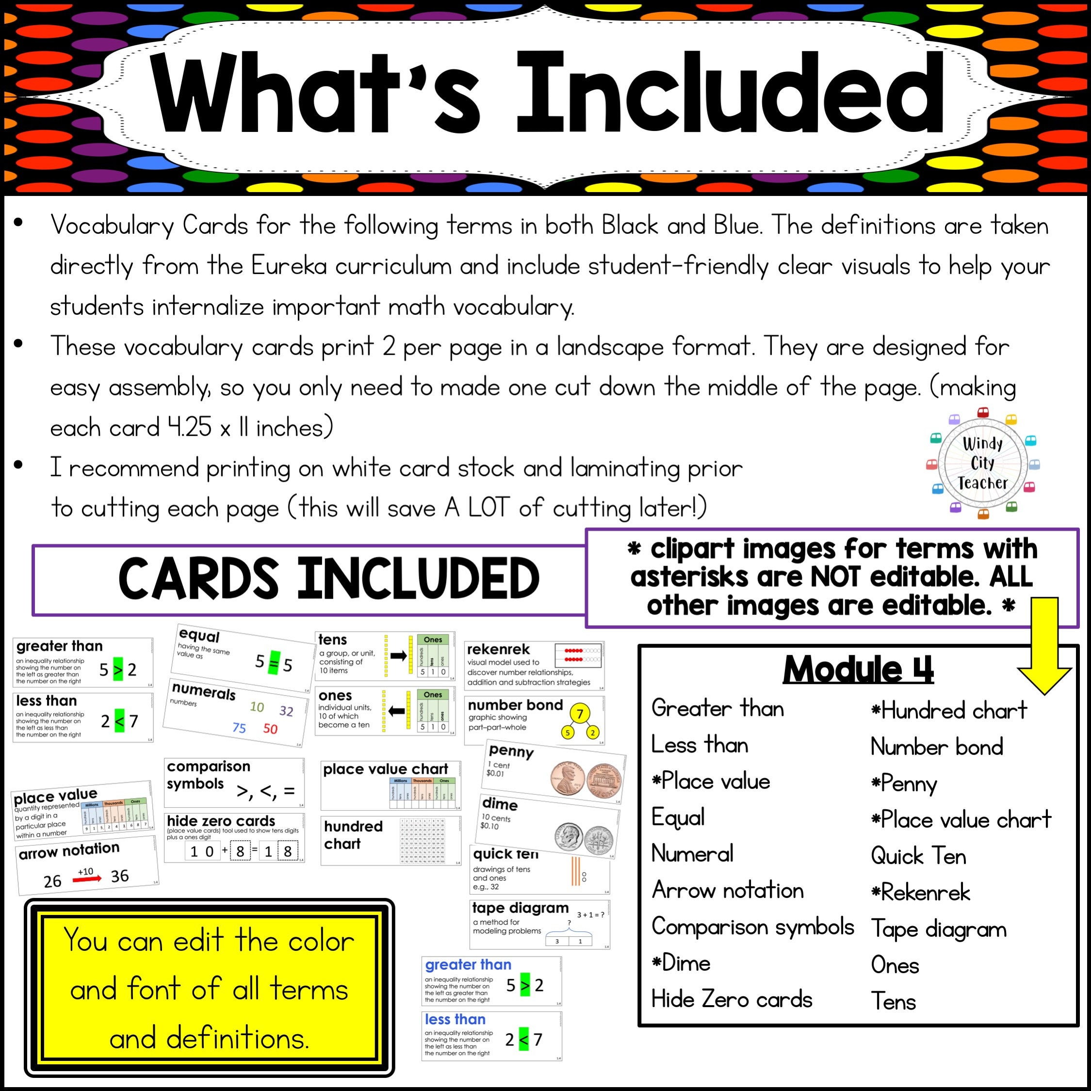 Engage NY 1st Grade Math Vocabulary Word Wall BUNDLE Modules 1-6 - Etsy