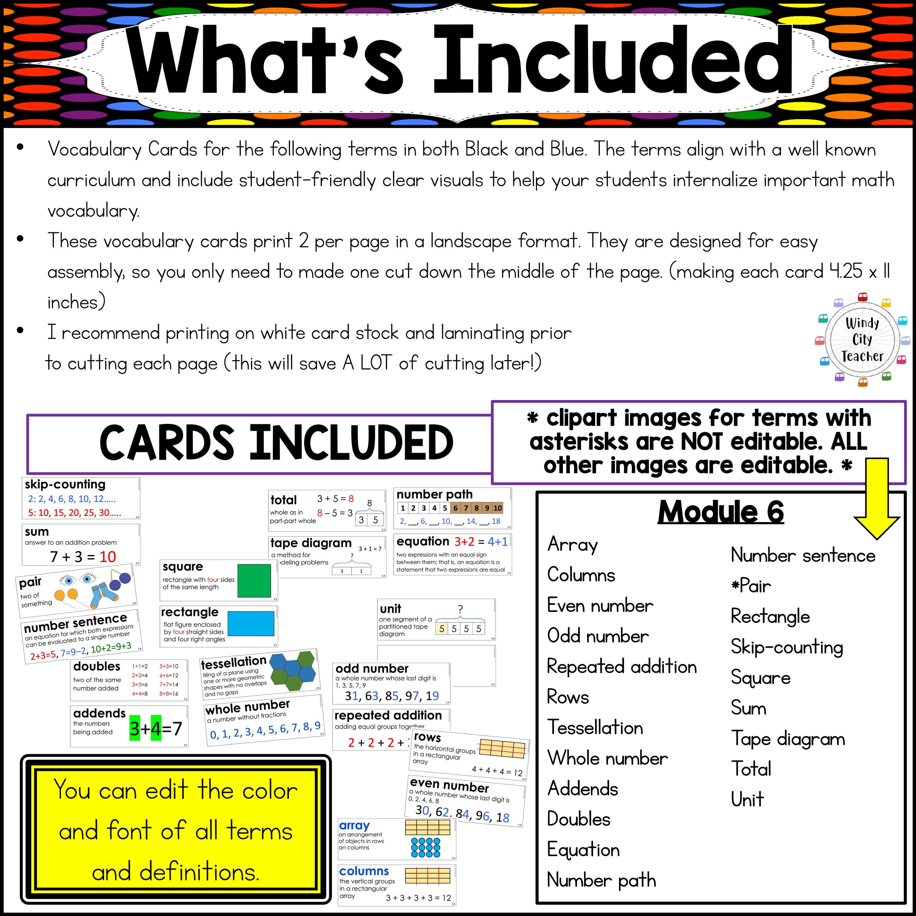 Engage NY 2nd Grade Math Vocabulary Word Wall BUNDLE - Modules 1-8 - Etsy