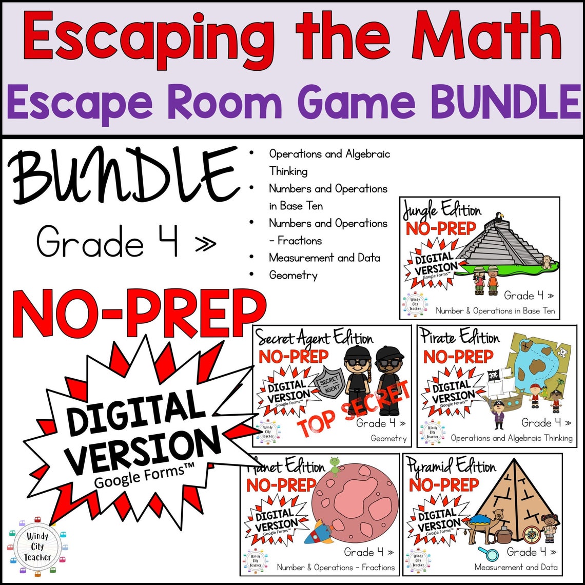 Escape Room Bundle - 4th Grade Standards - Etsy
